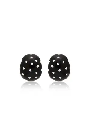 KENNETH JAY LANE Polka Dot Clip On Earrings - Black