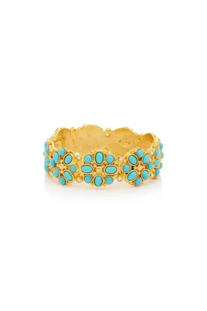 KENNETH JAY LANE Tone & Turquoise Bracelet - Gold