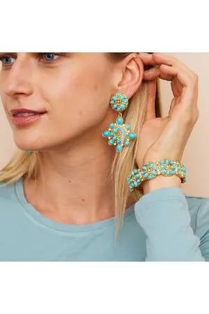 KENNETH JAY LANE Tone & Turquoise Bracelet