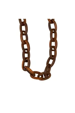 KENNETH JAY LANE Wooden Link Necklace - Natural