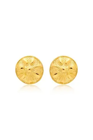 KENNETH JAY LANE Sand Dollar Clip-on Earrings - Gold