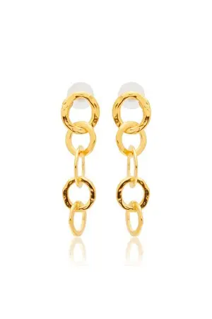 KENNETH JAY LANE Satin 5 Ring Drop Earrings - Gold