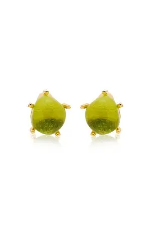 KENNETH JAY LANE Peridot Nugget Clip Earrings - Gold