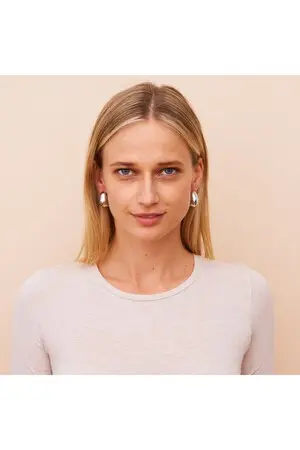 KENNETH JAY LANE Polished Dome Earrings - Silver