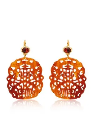KENNETH JAY LANE Carved Tortoise Wire Earrings - Neutral