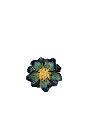 KENNETH JAY LANE Enamel Flower Pin - Blue