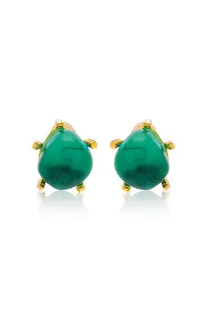KENNETH JAY LANE Nugget Clip-on Earrings - Aqua