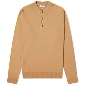 John Smedley Long Sleeve Belper Merino Knit Polo Shirt
