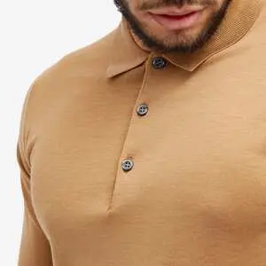 John Smedley Long Sleeve Belper Merino Knit Polo Shirt