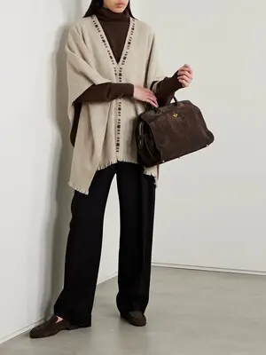 Loro Piana Frayed Cashmere And Silk-blend Poncho