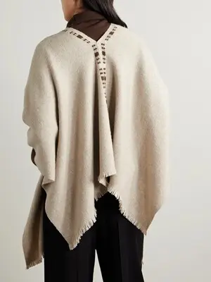 Loro Piana Frayed Cashmere And Silk-blend Poncho