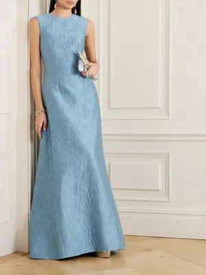EMILIA WICKSTEAD Malcolm Open-back Cloqué Maxi Dress