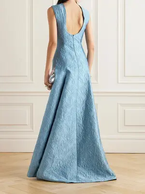 EMILIA WICKSTEAD Malcolm Open-back Cloqué Maxi Dress
