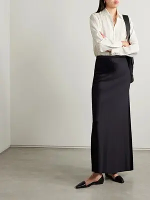 Loro Piana Embroidered Silk-satin Shirt