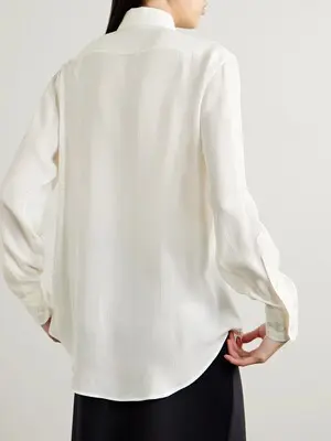 Loro Piana Embroidered Silk-satin Shirt