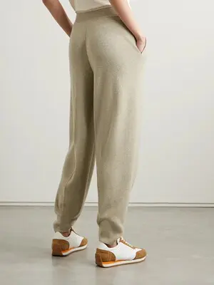 Loro Piana Pleated Cashmere Tapered Pants - Neutrals