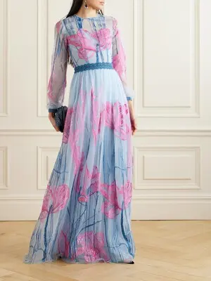 Costarellos Jezebel Sequin-embellished Embroidered Tulle Gown