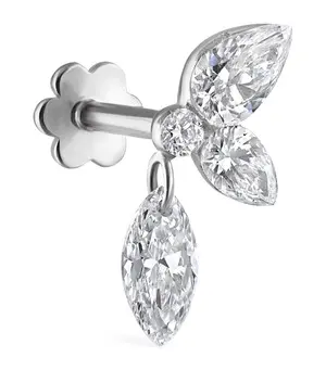 MARIA TASH Grand Marquise Pear Diamond Echo Earring - White