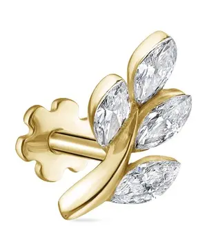 MARIA TASH Diamond Vine Threaded Stud Earring - Gold