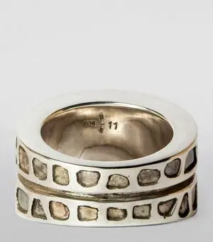 PARTS OF FOUR Polished Sterling And Diamond Crevice Ring