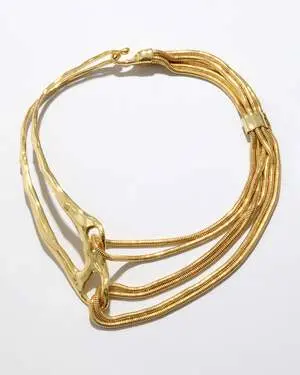 Alexis Bittar Molten Intertwined Snake Chain Necklace - Gold