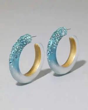 Alexis Bittar Alexis Bittar Confetti Crystal Hoop Earrings Bermuda Blue