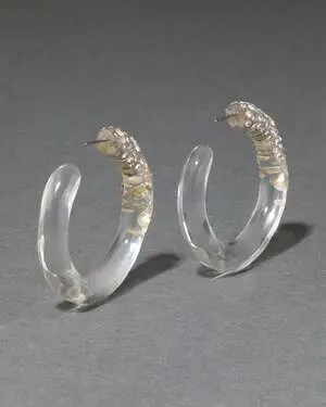 Alexis Bittar Confetti Crystal Hoop Earrings - Clear