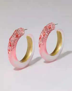 Alexis Bittar Alexis Bittar Confetti Crystal Hoop Earrings Muted Pink