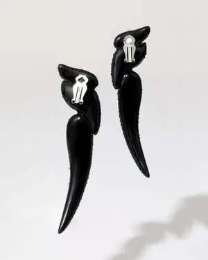 Alexis Bittar Liquid Lucite Pave Wave Clip-on Earrings