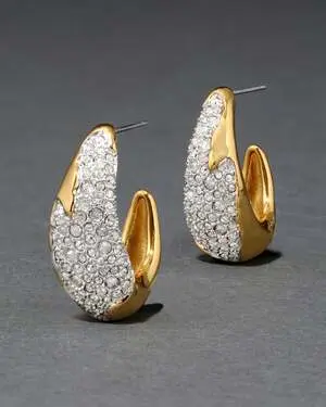Alexis Bittar Solanales Crystal Hoop Earrings - Gold