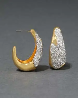 Alexis Bittar Solanales Crystal Hoop Earrings