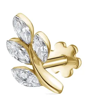 MARIA TASH Diamond Vine Threaded Stud Earring - Gold