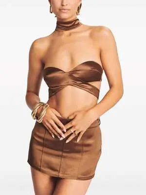 Retrofete Ross Halterneck Satin Top