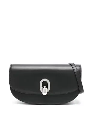 Savette Tondo Crescent Leather Crossbody Bag - Black