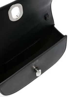 Savette Tondo Crescent Leather Crossbody Bag - Black