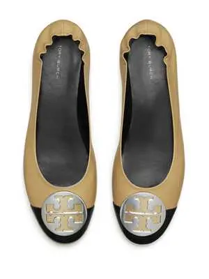 Tory Burch Claire Cap-toe Ballerina Shoes - Black