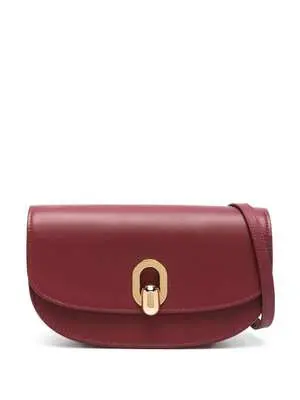 Savette Tondo Crescent Leather Crossbody Bag - Red