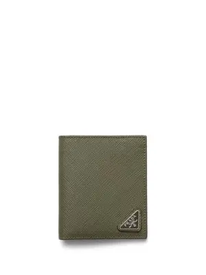 Prada Saffiano-leather Logo-plaque Wallet - Green