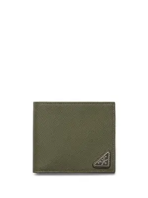 Prada Saffiano Leather Bi-fold Wallet - Green