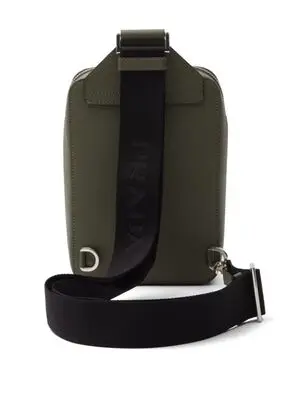Prada Brique Leather Shoulder Bag - Green