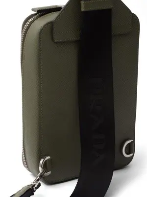 Prada Brique Leather Shoulder Bag - Green