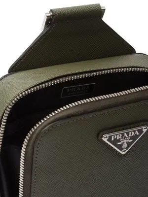 Prada Brique Leather Shoulder Bag - Green