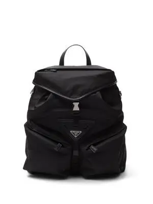 Prada Re-nylon And Leather Backpack - Black