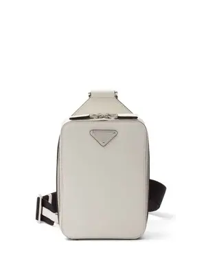 Prada Brique Leather Messenger Bag - White