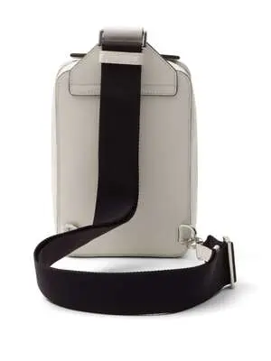 Prada Brique Leather Messenger Bag - White