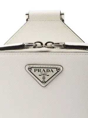 Prada Brique Leather Messenger Bag - White