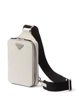 Prada Brique Leather Messenger Bag - White