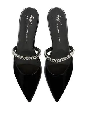 GIUSEPPE ZANOTTI Laurette Chain-link Mules - Black