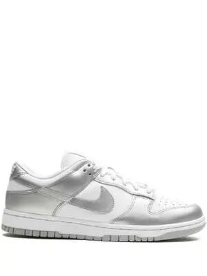 Nike Dunk Low Metallic Silver Sneakers - White