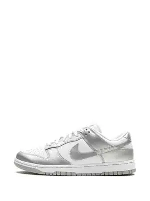 Nike Dunk Low Metallic Silver Sneakers - White